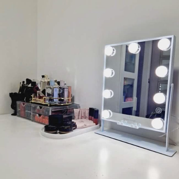 Bluetooth Vanity Mirror with Phone Charger | LED & Rechargeable Mirror ...