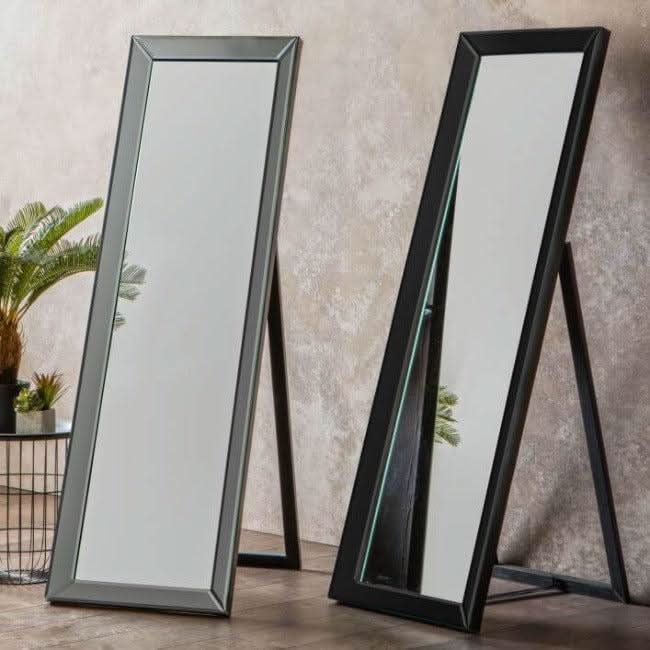 Angled Luna Mirror-Cheval Black - hollywood mirrors
