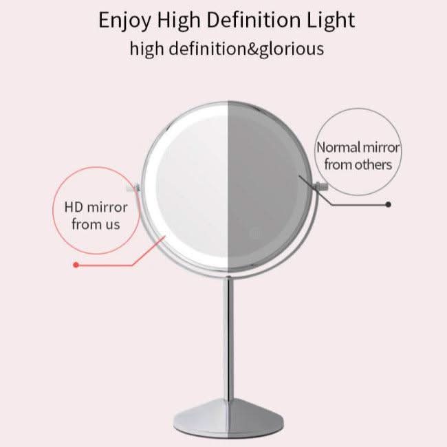 Rechargeable LED Cosmetic Mirror 20 cm | Illuminated Round Vanity ...